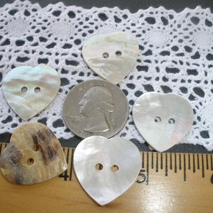 Heart Shape 24MM MOP Shell Buttons Natural Pearly 40L Buttons 2 Hole ...