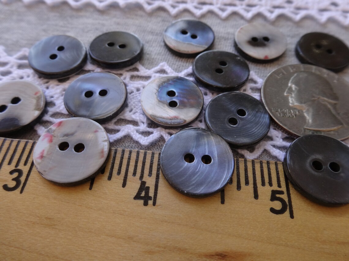 Thick Gray Smoke Trocas Shell Buttons 15mm 23L MOP Sewing 2 - Etsy