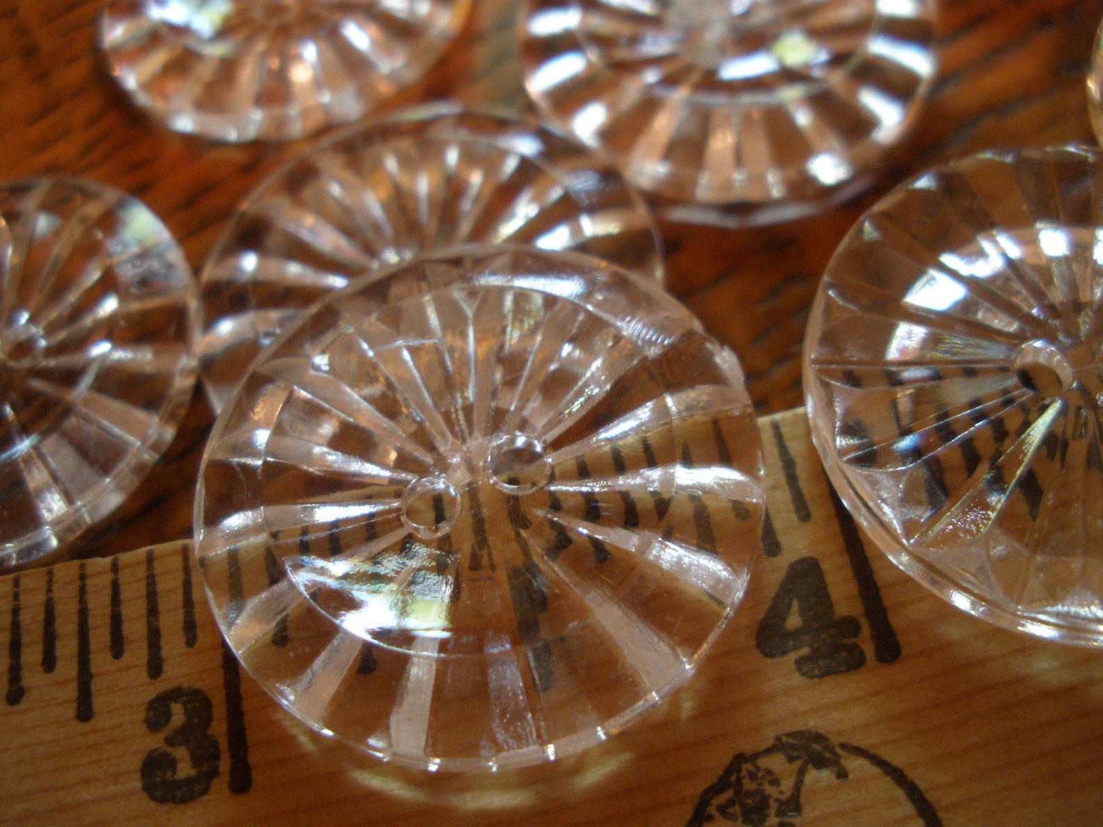 Cool Clear Vintage Buttons 7/8 22MM 2 Hole Crystal Cut - Etsy