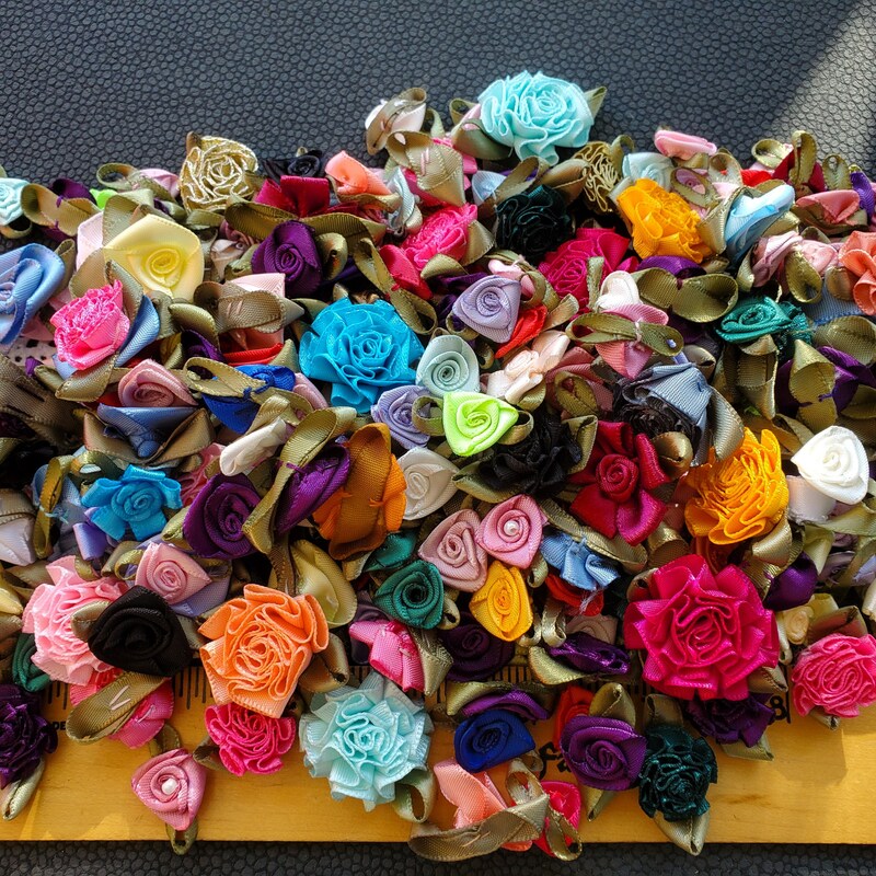 Satin Ribbon Roses - Etsy