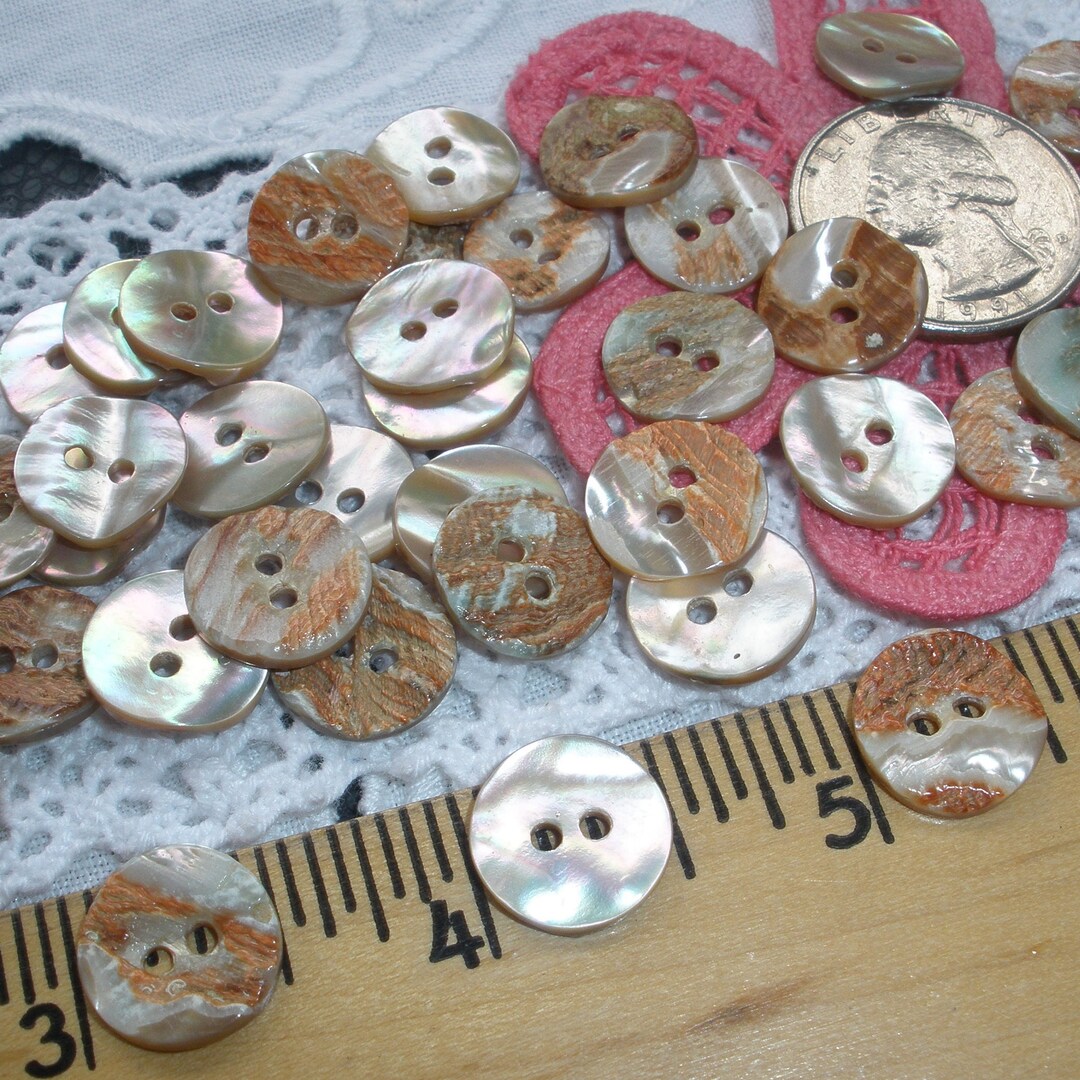 13MM Red Abalone Shell Buttons Natural 1/2" 20L Pearly Rose Rainbow MOP ...