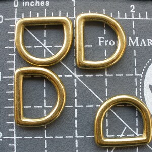 Metal 5/8" D Ring D-ring Dee Rings Gold Brass Tone 4 Pieces Webbing ...