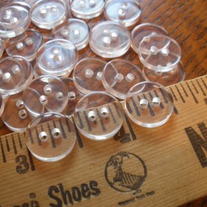 24 Cool Clear Buttons 1/2" (20L 13MM) 2 Hole Plastic Scrapbooking ...