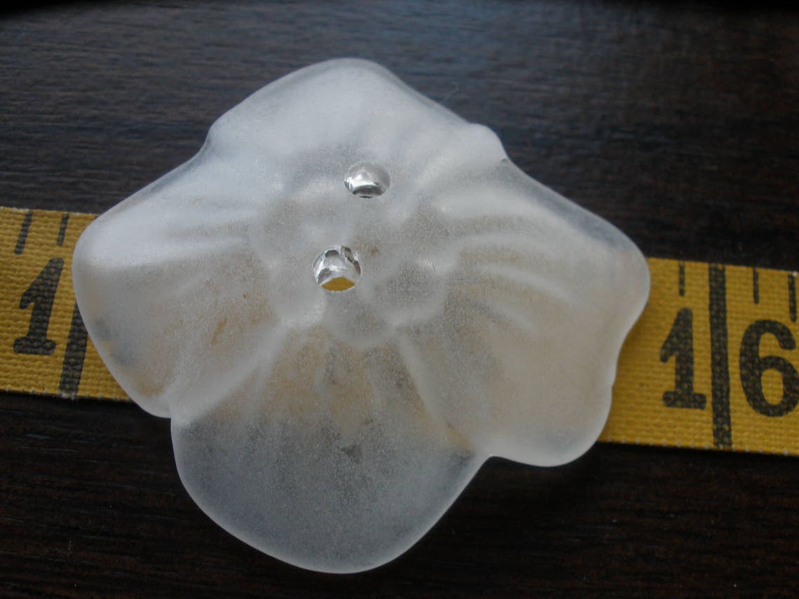 45MM Frosted Acrylic 3D Flower Buttons Art Deco 1.75" 70L Bridal ...