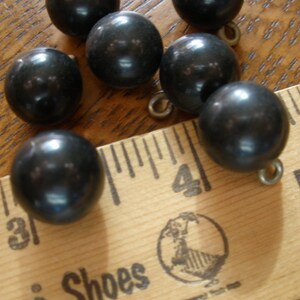 Vintage Black Ball Pin Shank Beads Buttons 1/2" (13MM 20L) Early ...