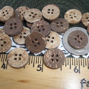 Classic 15MM Coconut Shell Shirt Buttons 4-hole 24L Knit Crochet ...