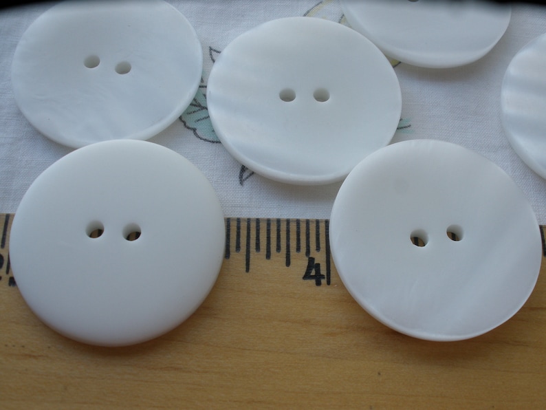Frost White Large Coat Buttons 55L 35mm 1 3/8" Plastic 2 Hole Sew-on ...