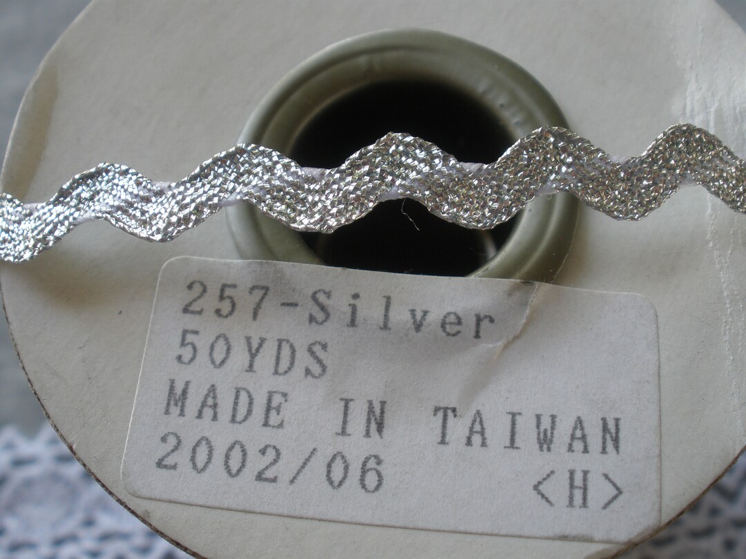 50 Yards Silver Metallic Small Ric Rack 8MM 5/16" Sewing Crafts ...