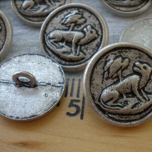 Fox in Forest Pewter Color Metal Shank Buttons Size 32L (13/16" 20MM ...