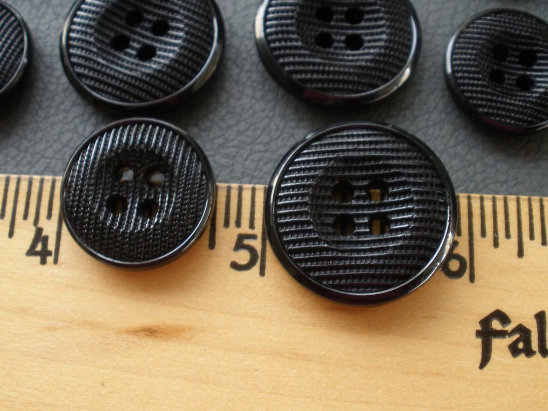 Textured Black Blazer Suit Buttons Set 30L / 36L 14pc 23MM / 19MM 4H ...