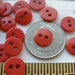 11MM Red Buttons 24 Plastic 18L 2-hole 7/16" Sew on Dolls Paper Paper ...
