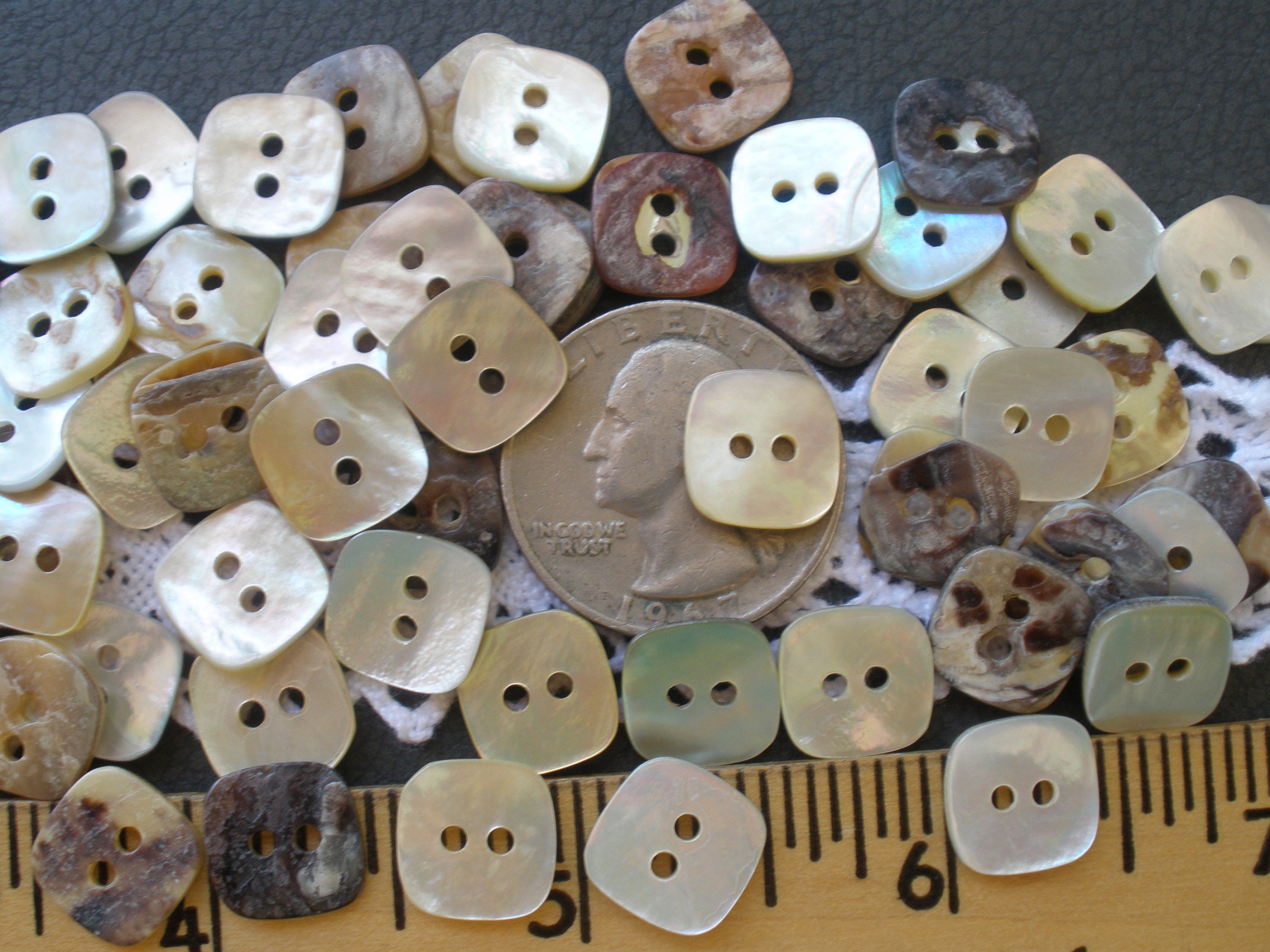 Square MOP Shell Buttons Natural 11mm by 13mm 20L 1/2 - Etsy
