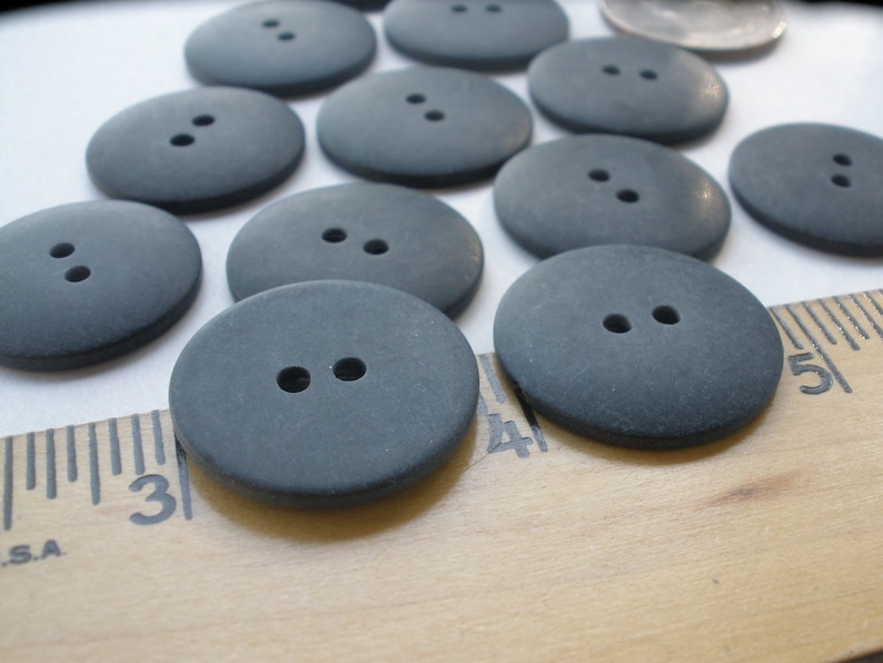 22MM Matte Black Buttons 12 Plastic 7/8" 36L 2-hole Sew on Sewing ...