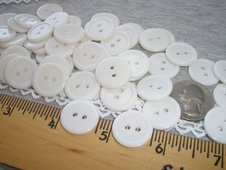 Basic Shiny White Plastic Buttons 19MM 3/4 30L 2-hole | Etsy