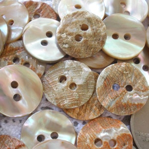 15MM Abalone Shell Buttons Natural 5/8" 24L Pearly Rose Rainbow MOP ...