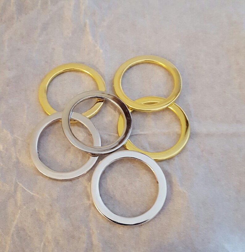 26mm Metal Flat O Rings Gold or Silver Color Round 20mm Opening 1 ...
