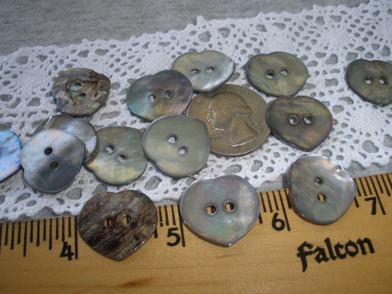 Heart Shape Pearl Smoke Buttons 20MM MOP Real Shell - Etsy