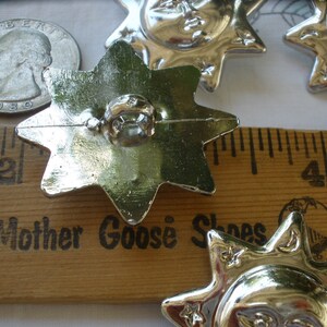 Celestial Sun Face Buttons Silver Color Metallic Plastic 35MM Shank 55L ...