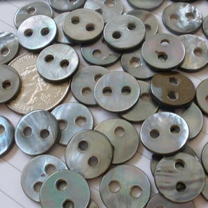 Large Holes Flat Thick Gray Smoke MOP Pearl Buttons 14mm 9/16" 22L Real ...