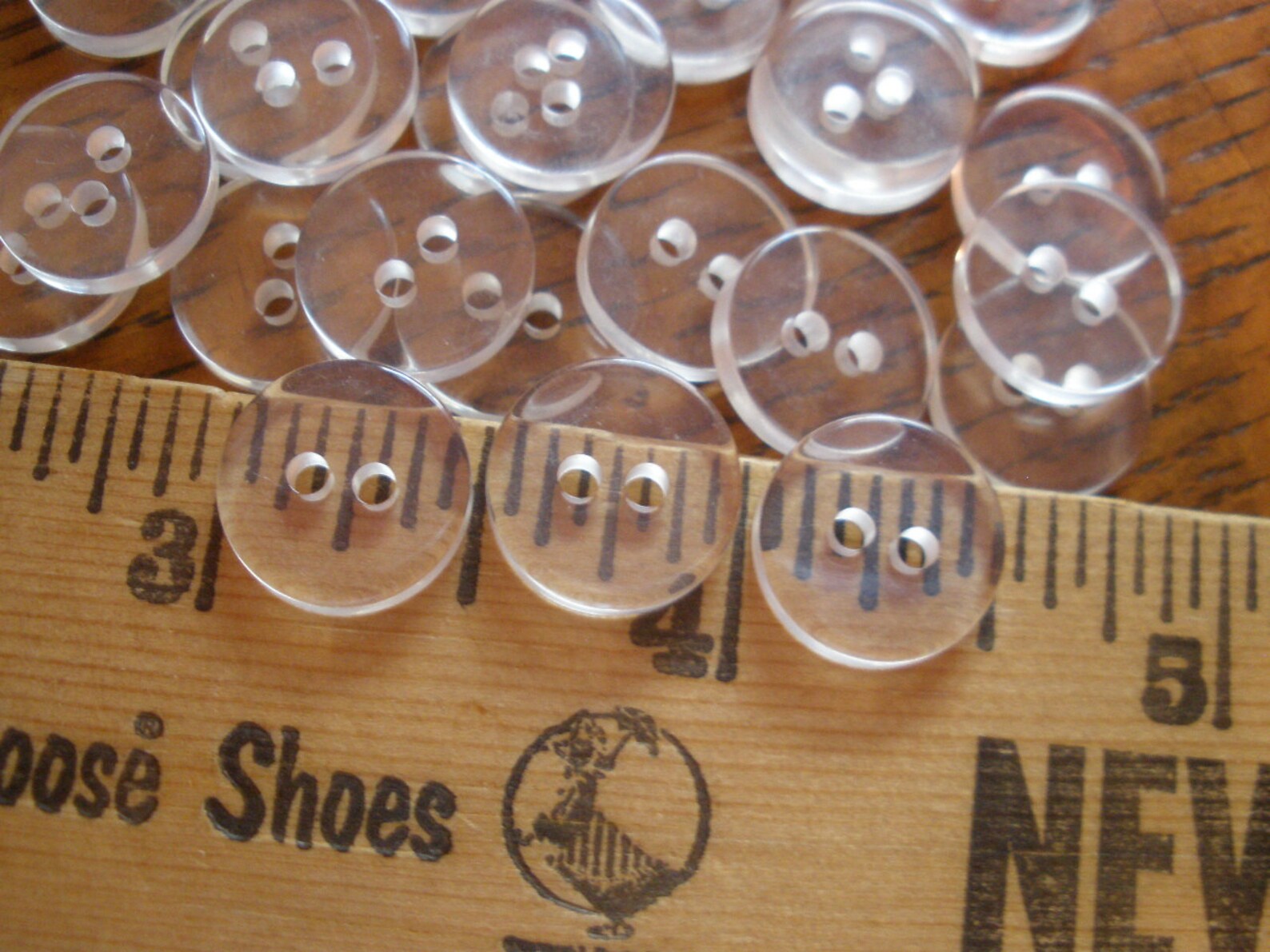24 Cool Clear Buttons 1/2 20L 13MM 2 Hole Plastic Scrapbooking Sewing ...