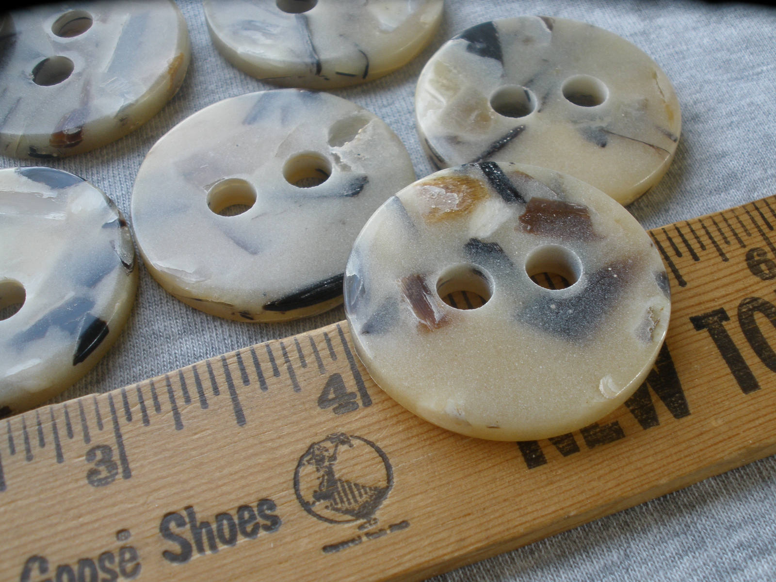 35MM Large Mosaic Coat Buttons Matte Beige Thick 2 hole sew on | Etsy