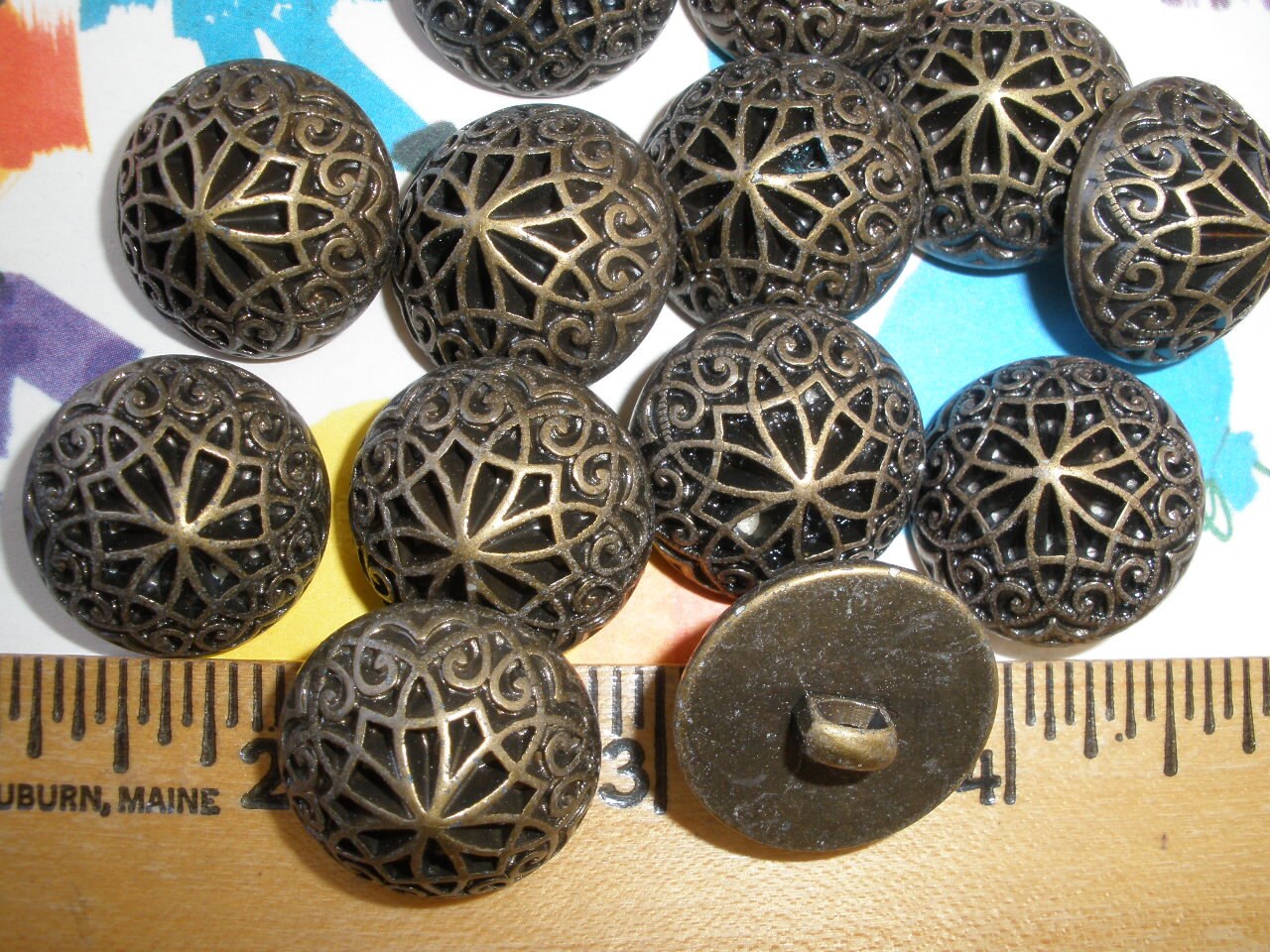 Matte Antique Brass Carved Plastic shank buttons 36L 22MM | Etsy