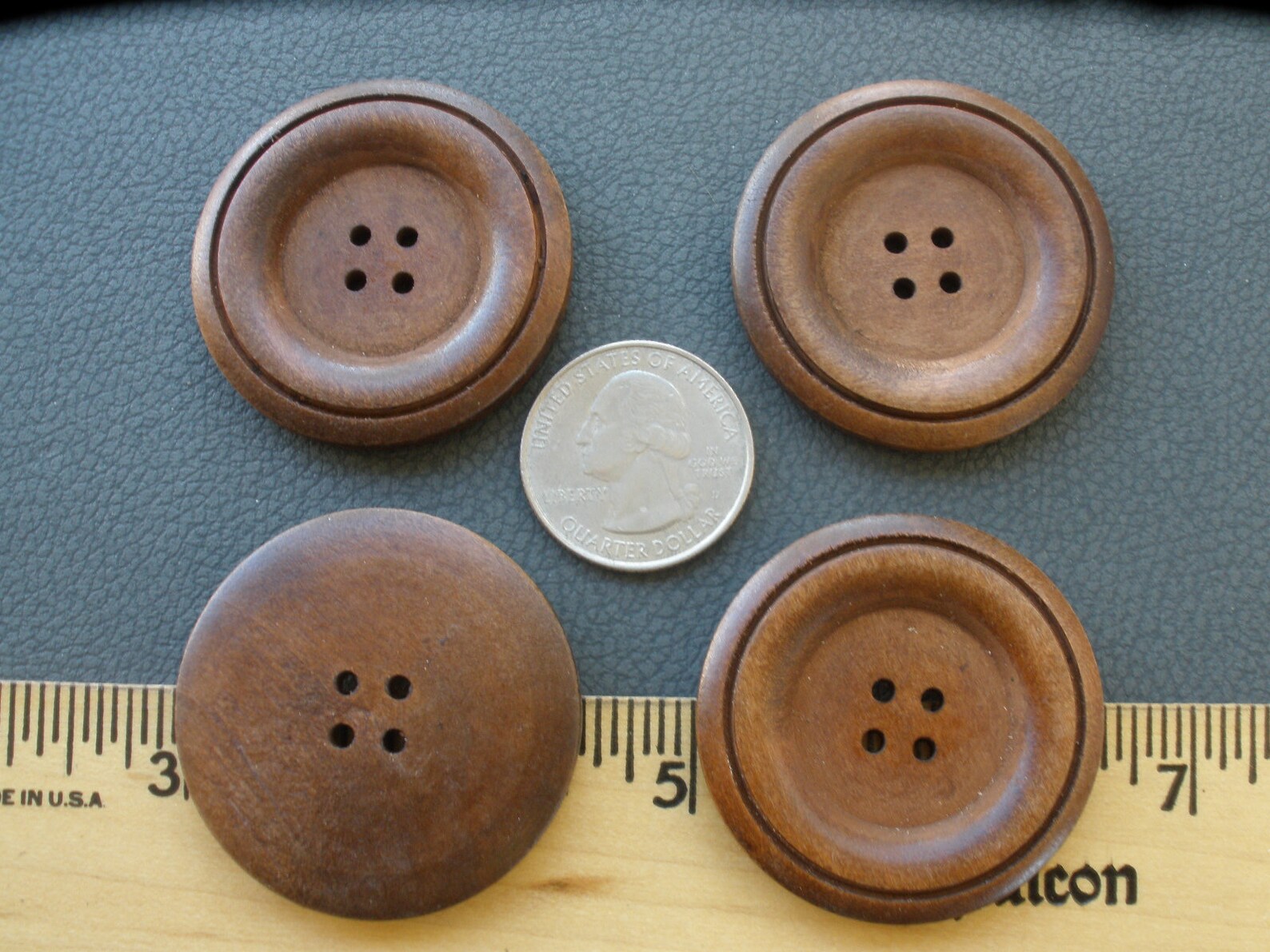 4CM Wood Coat Buttons Extra Large 40MM Medium Stain Wide - Etsy