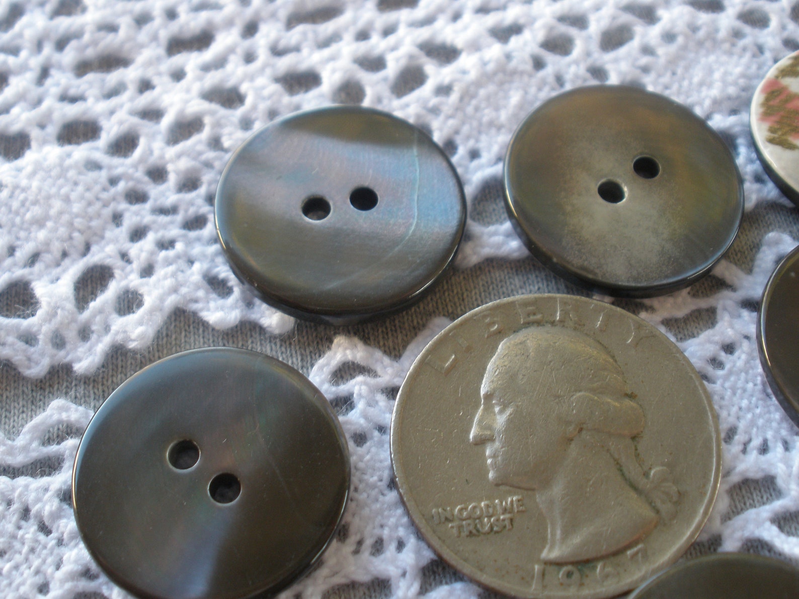Thick Gray Smoke Trocas Shell Buttons 20mm 32L MOP Sewing 2 - Etsy