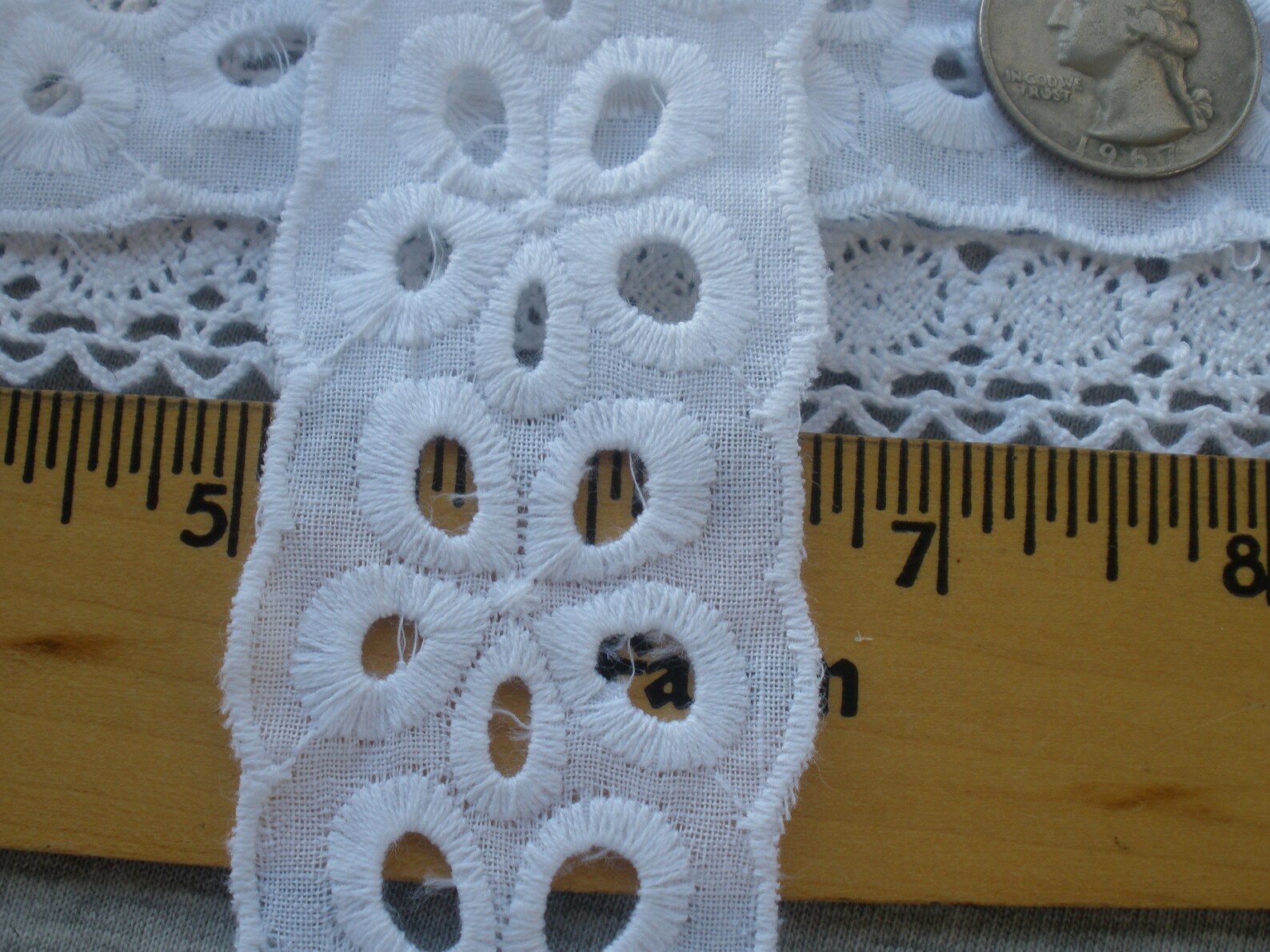Embroidered Eyelet Trim Bright White Scallop Edging 1 - Etsy