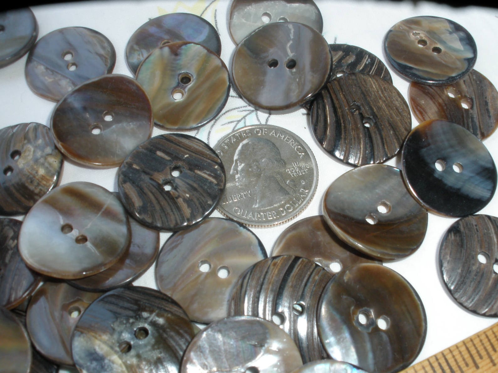 Brown Mussel Shell MOP Buttons 7/8 Curved Iridescent - Etsy