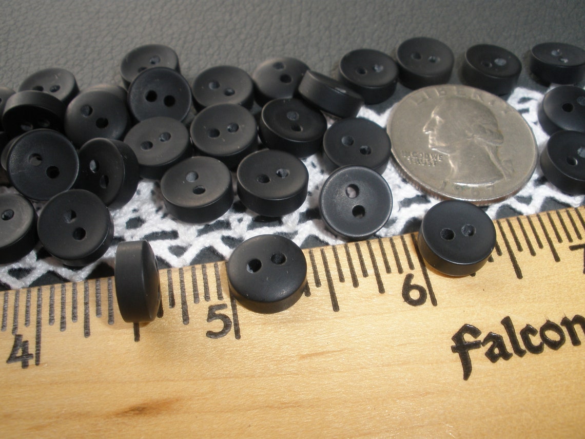 Matte Black Tiny 10mm Buttons 36 Plastic 16L 3/8 Craft - Etsy