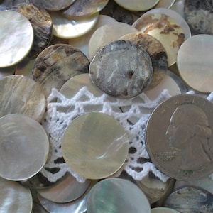 100 Shell Discs Real Agoya Shell Round Blank Discs NATURAL Pearl MOP 11 ...