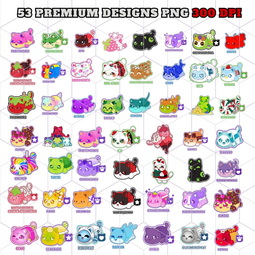 52 Aphmau Meemeows Mystery Plush PNG Bundle | Cute Digital Download ...