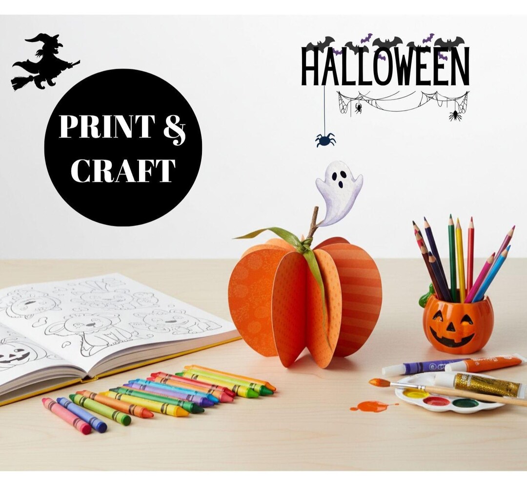 3D Pumpkin Paper Craft: Halloween Printable Activity (instant Download ...