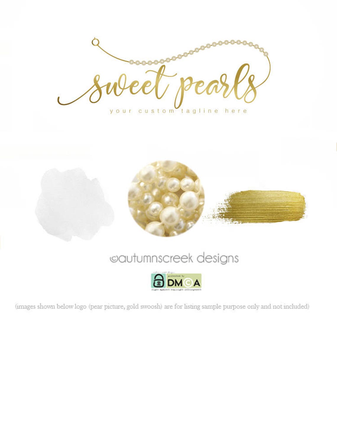 Premade Logo Jewelry Logo Pearl Logo Pearl Strand Logo Premade - Etsy