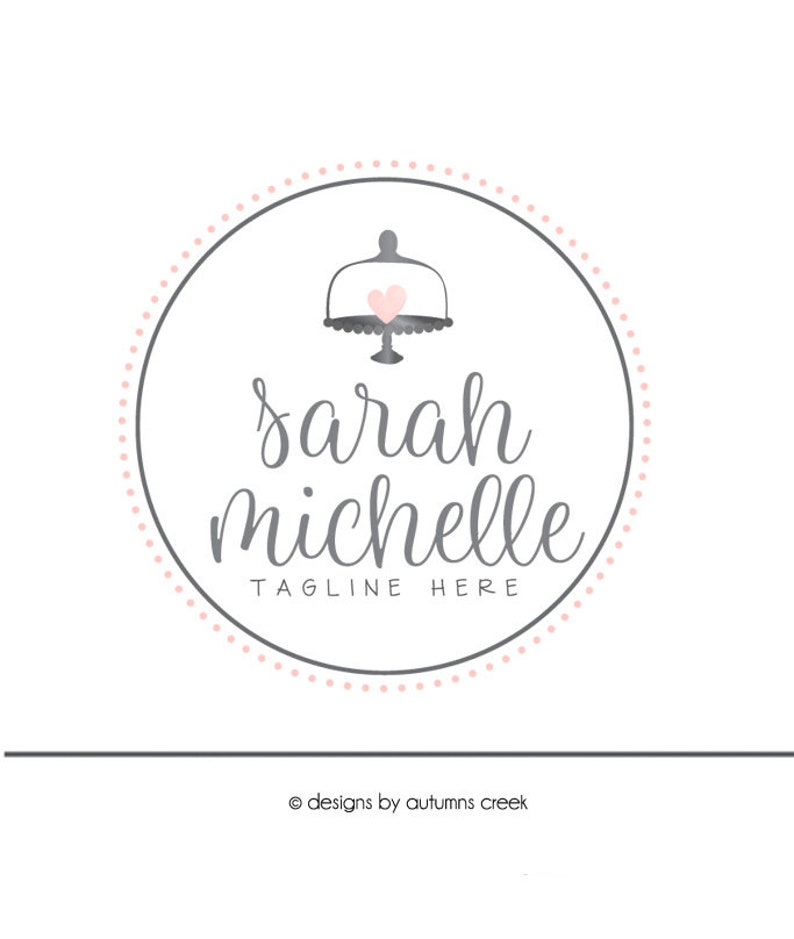 Baking logo cake plate logo premade logo bakery logo design | Etsy