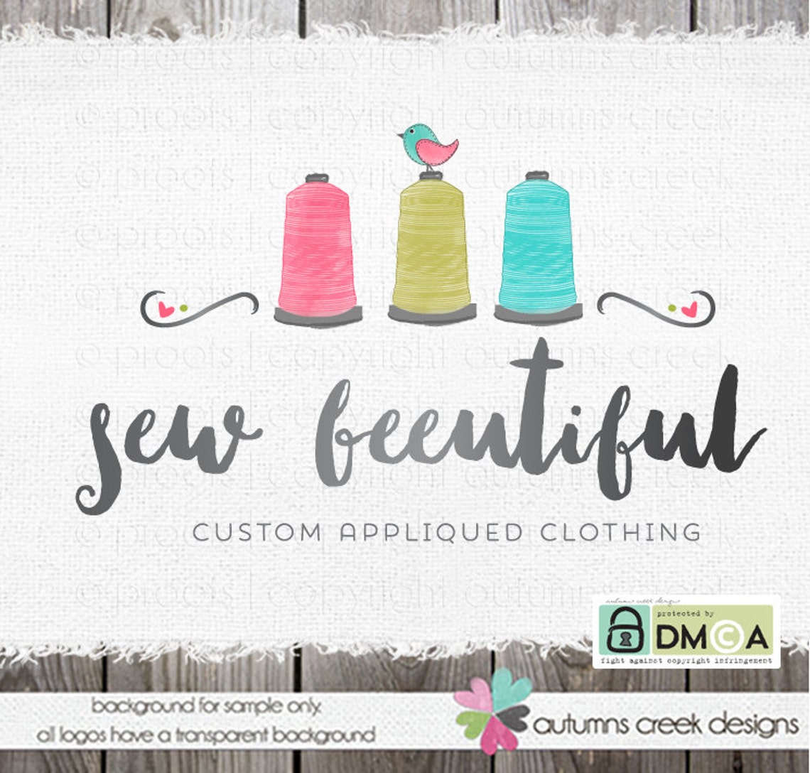 Applique Logo Logo Design Photography Logo Premade Logo | Etsy