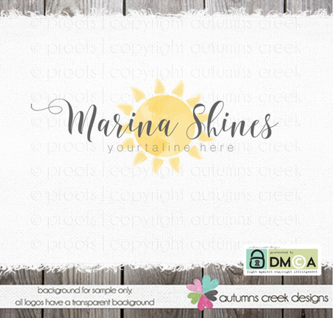 Sun Logo Premade Logos Photography Logos and Watermarks Sunshine Logo ...