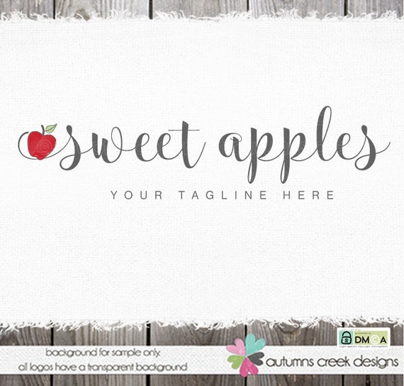 Apple logo premade logos photography logos and watermarks | Etsy