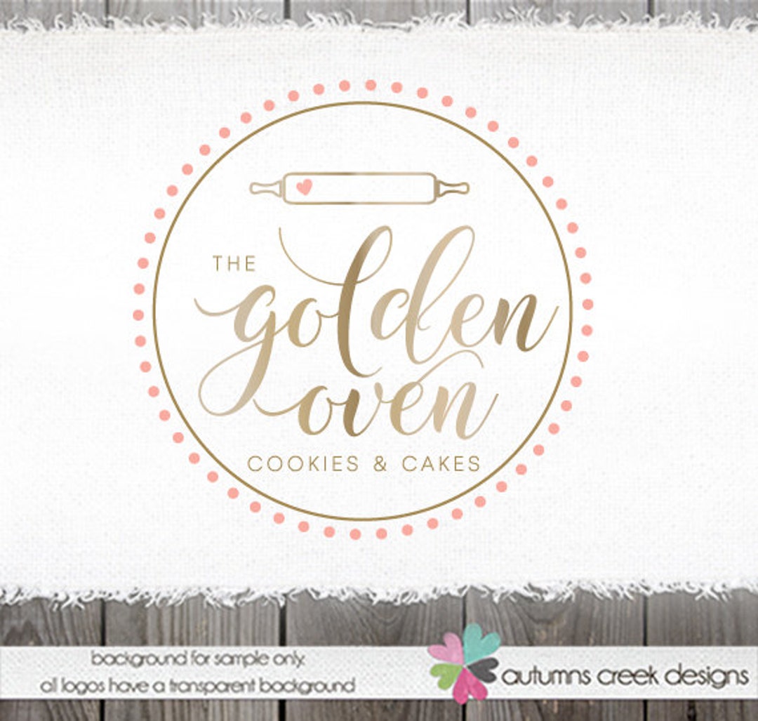 Gold Logo Baking Logo Bakery Logo Premade Logo cake Decorator Rolling ...