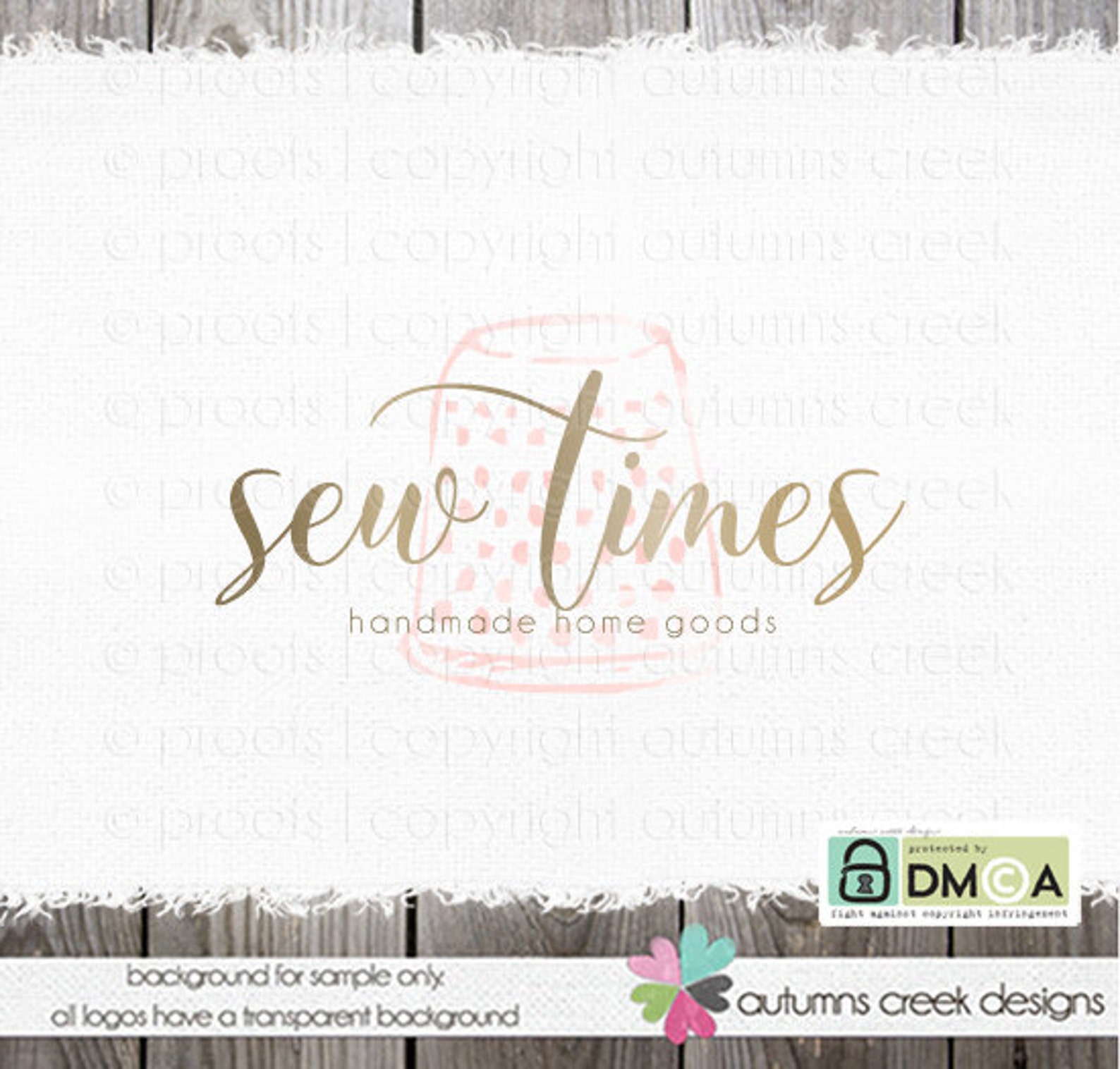 Sewing Logo Premade Logo Thimble Logo Premade Logos | Etsy