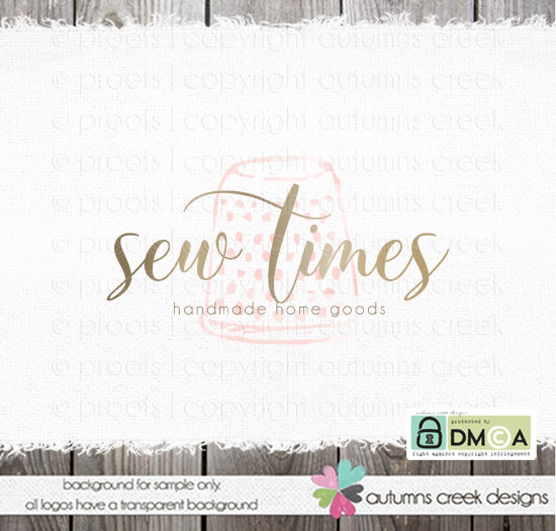 Sewing Logo Premade Logo Thimble Logo Premade Logos | Etsy