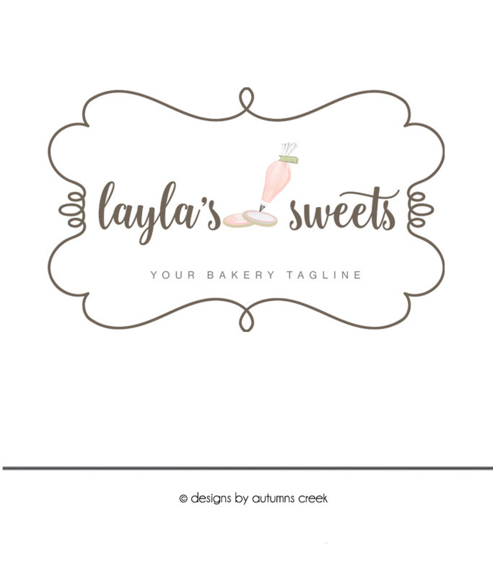 Cookie Logo Baking Logo Royal Icing Logo Premade Logo Piping - Etsy