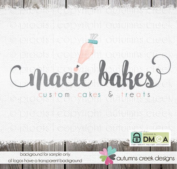Baking Logo Bakery Logo Premade Logo Cake Logo Piping Bag Logo | Etsy UK
