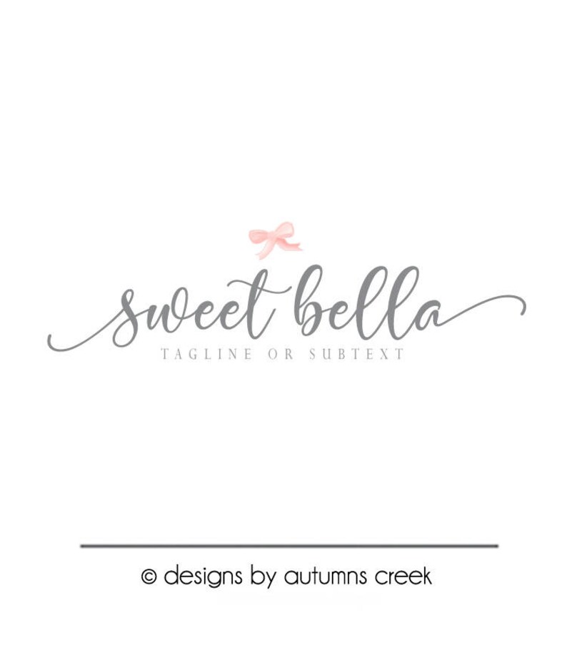 Prime Bow Logo Premade Bow Logo Hair Bow Logo Ribbon Logo Design