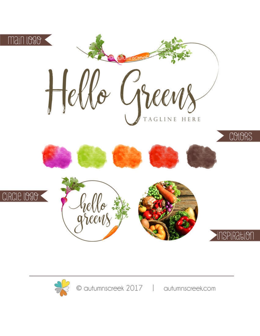 Vegetable Logo Premade Logo Cooking Logo Health Food Logo Beet Logo ...