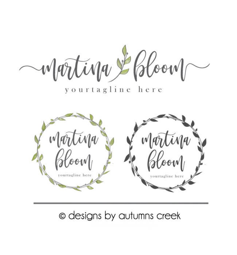 Logo Design Leaves Logo Photographers Twig Logos Logo - Etsy