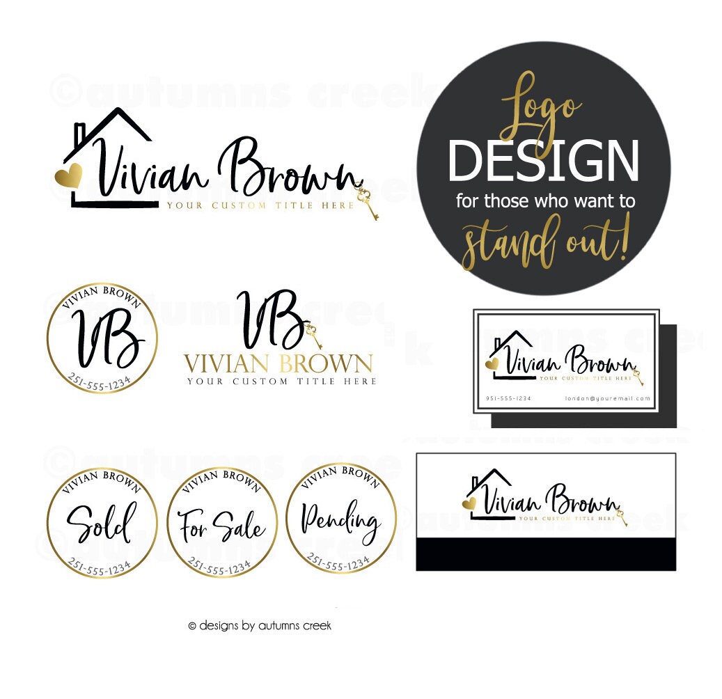 Real estate logo design premade logo design business card | Etsy