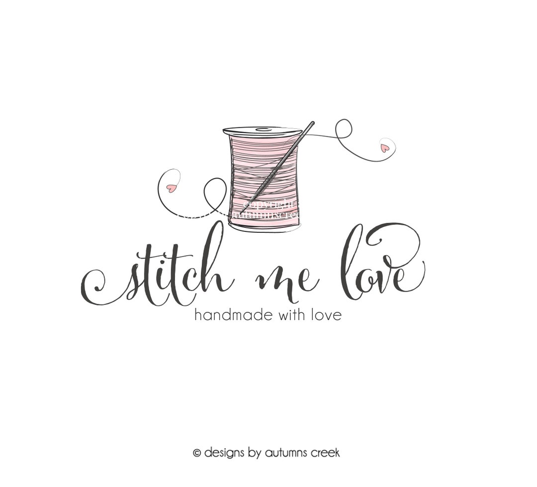 Sewing Logo Premade Logo Premade Logo Designs Thread Logos Hand Drawn ...