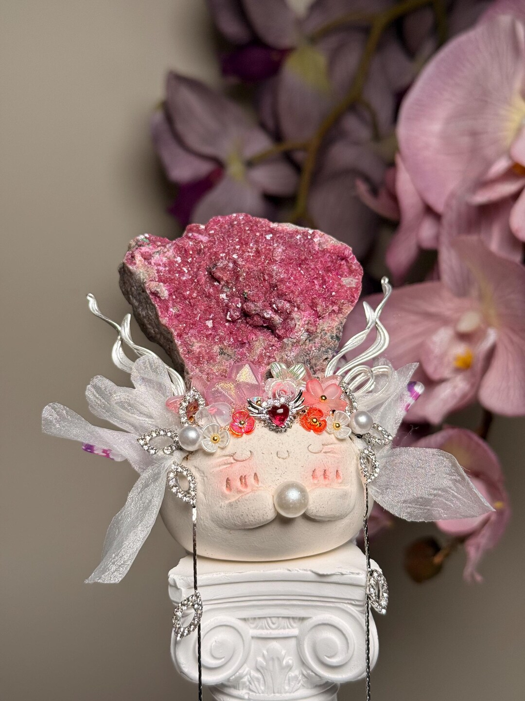 Bright Pink Cobaltoan Calcite on Matrix Clay Doll, 3.4 '' Tall | Cobalt ...